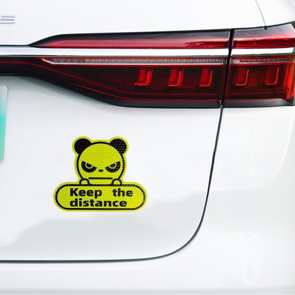 Other | 315 Decal Angry Panda Keep The Distance Reflective Car Sticker ...